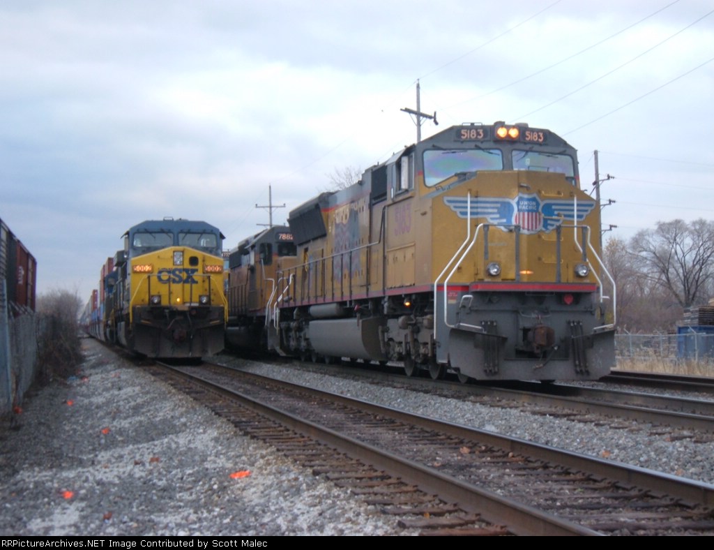 UP 5183 & 7882 & CSX 5002 & 8772
